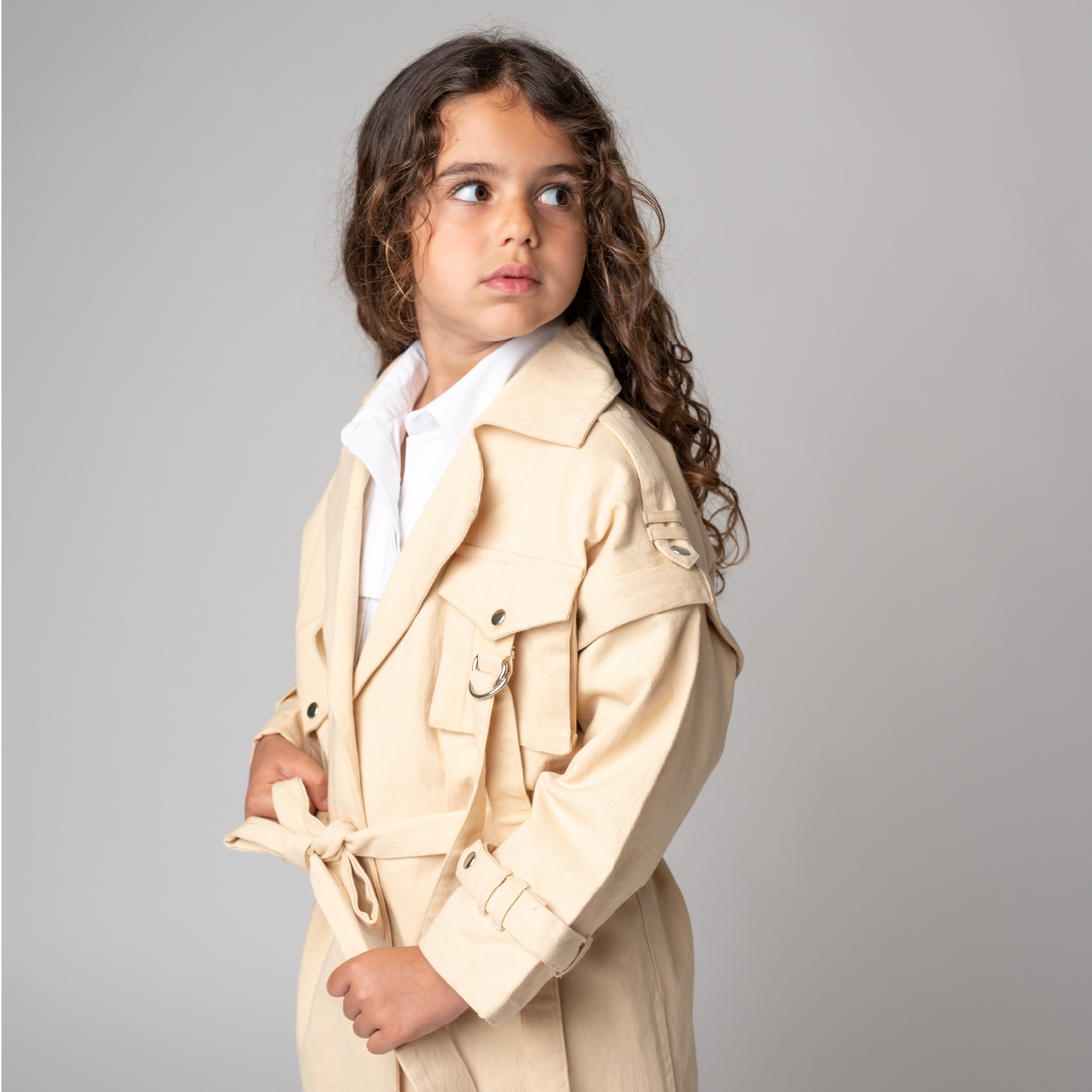 Children's - Organic cotton twill trench coat – Initial Kids